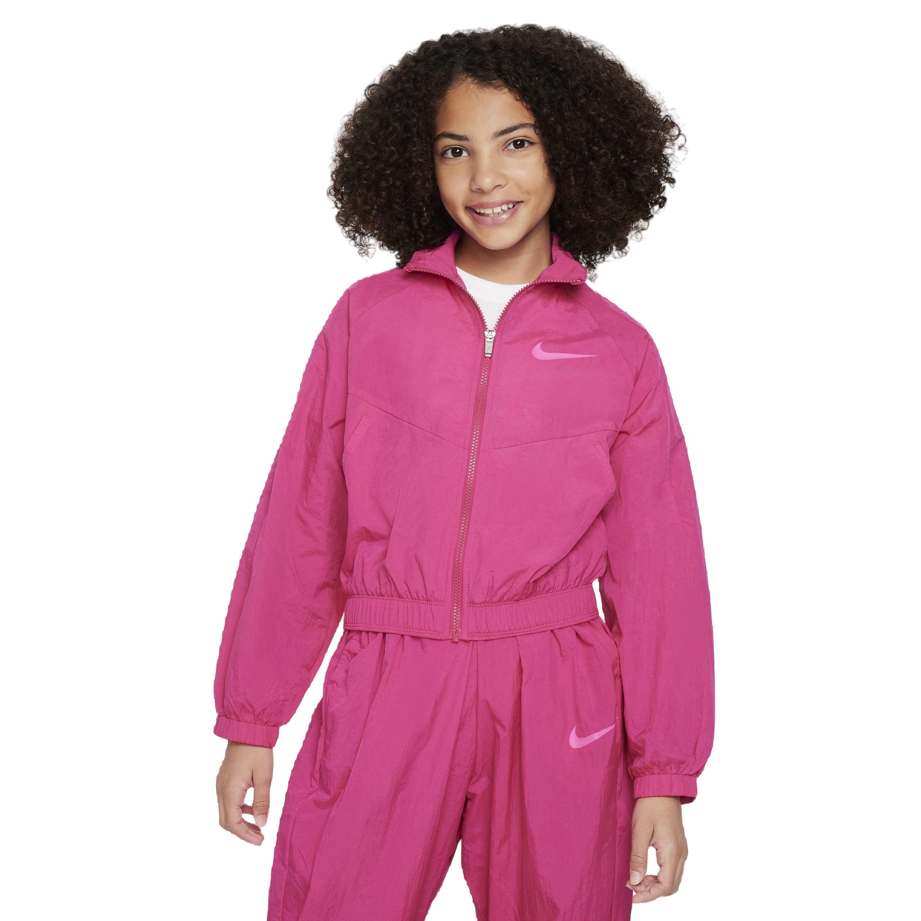 Nike Big Girls' Sportswear Woven Jacket -Berry - Hibbett | City Gear