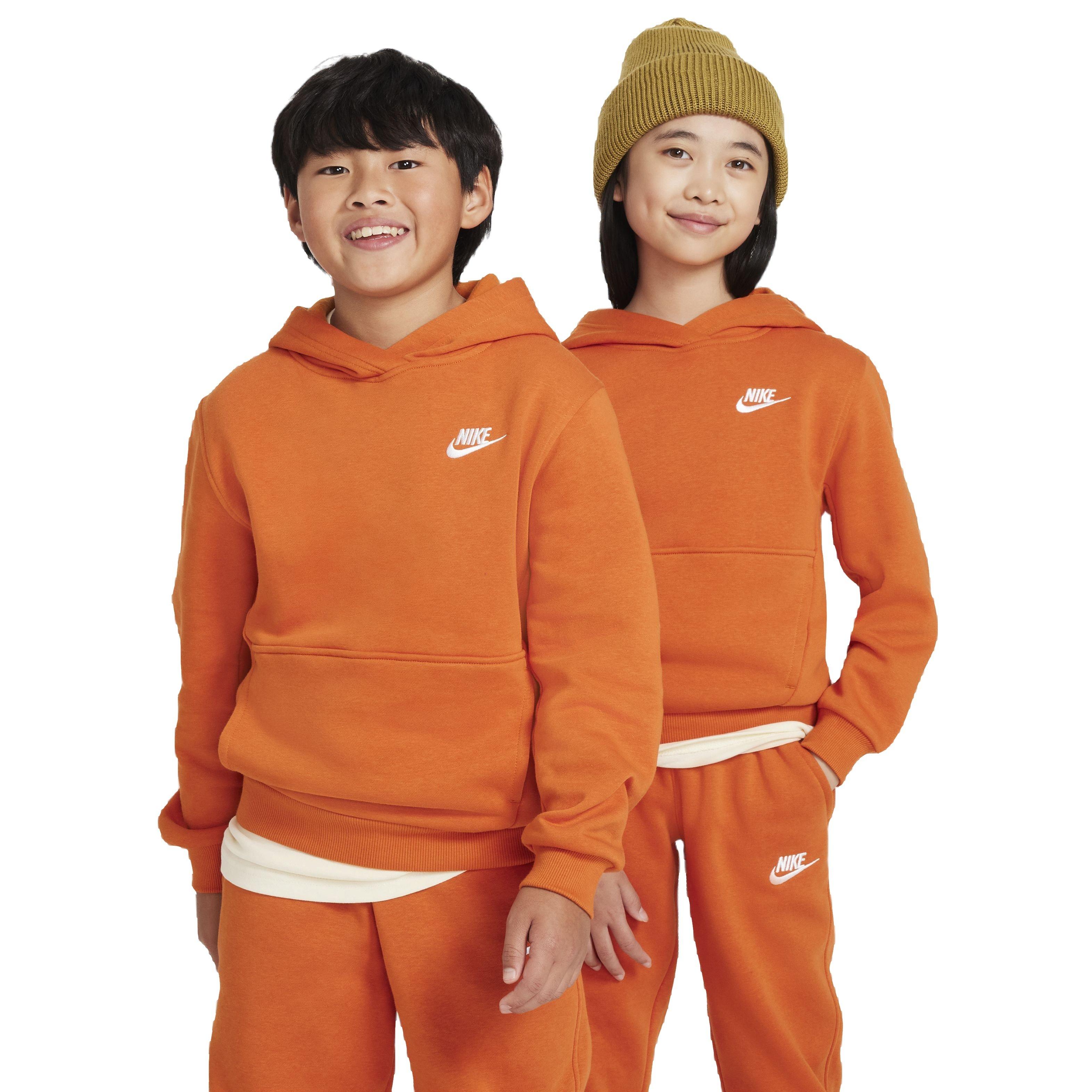 Nike Big Kids' Sportswear Club Fleece LBR Hoodie -Orange - Hibbett ...