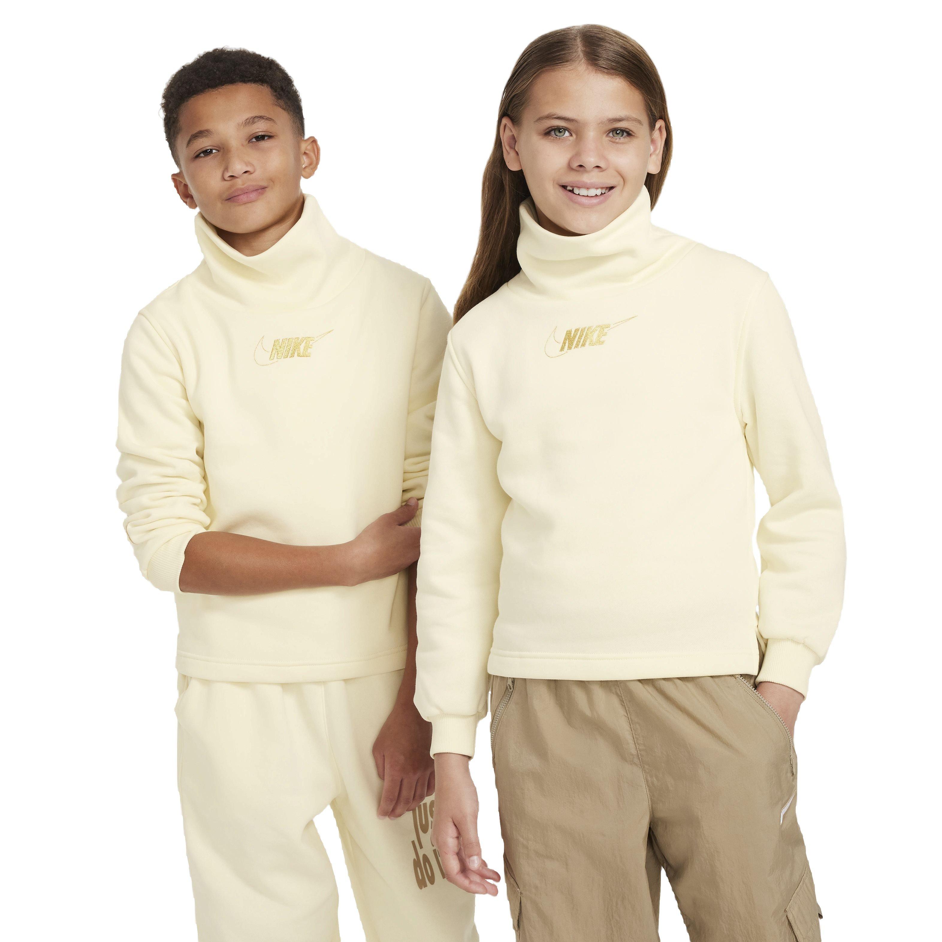 Nike Big Kids\' Sportswear Club Fleece Long-Sleeve Funnel-Neck Top ...