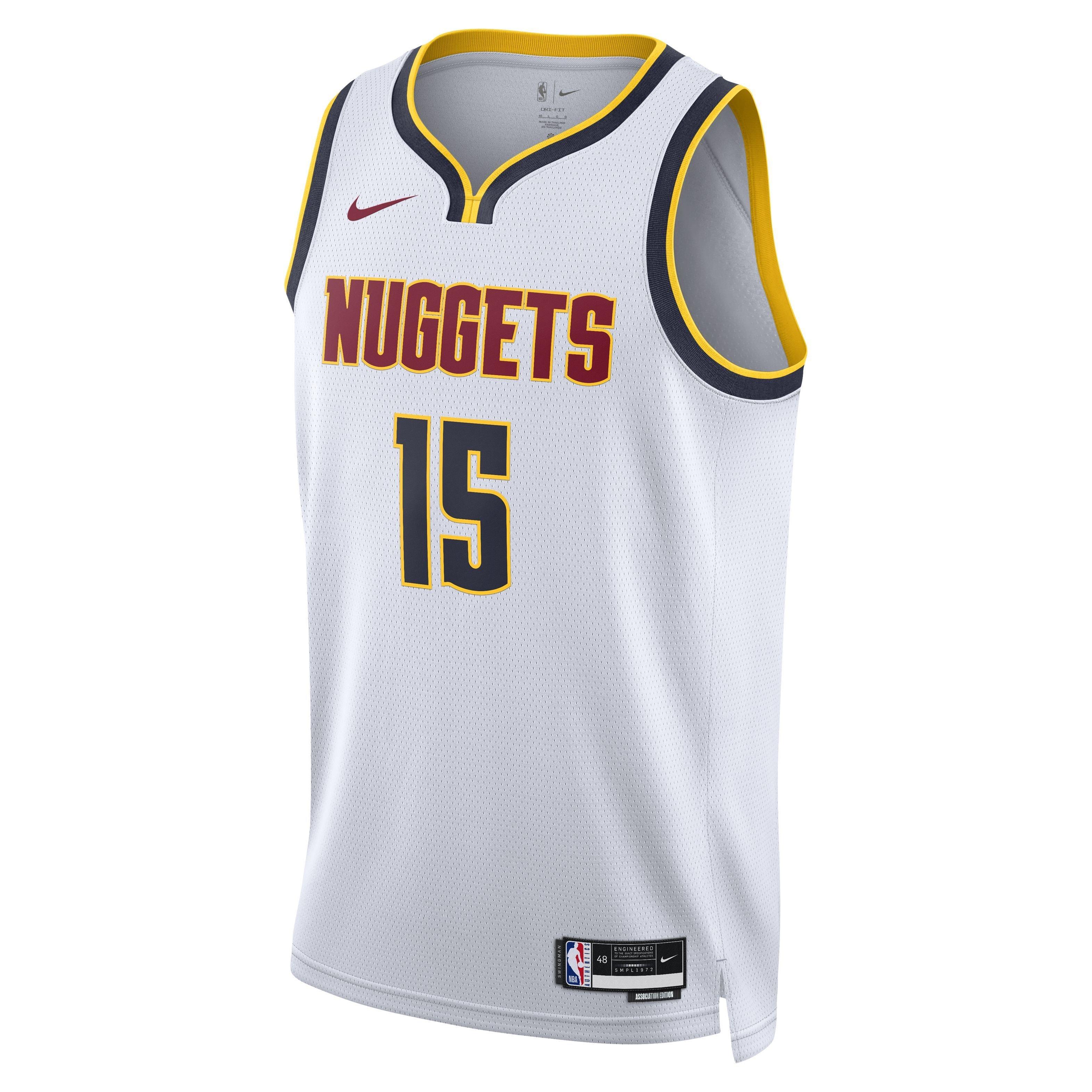 Nike Men's Denver Nuggets Dri-FIT NBA ASC 22 Home Swingman Jersey-White ...