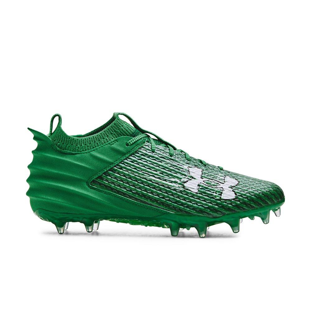 Green and white under armour football cleats sales
