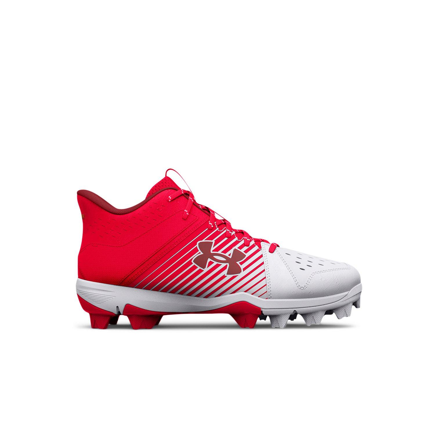 Under Armour Leadoff Mid RM "Red/White" Preschool Boys' Baseball Cleat ...