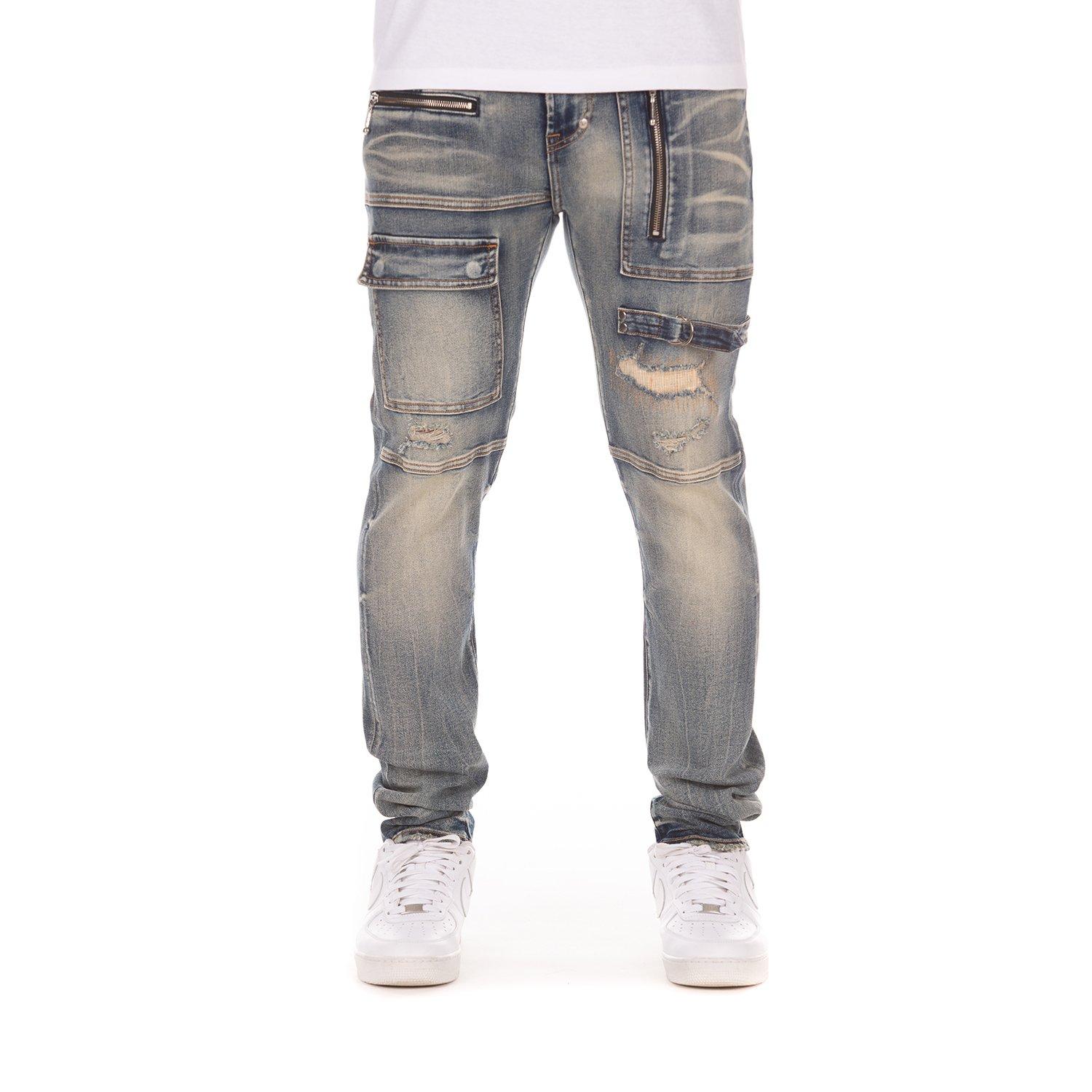 AKOO Men's Slim Fit Light Blue Wash Barksdale Jeans - Hibbett | City Gear