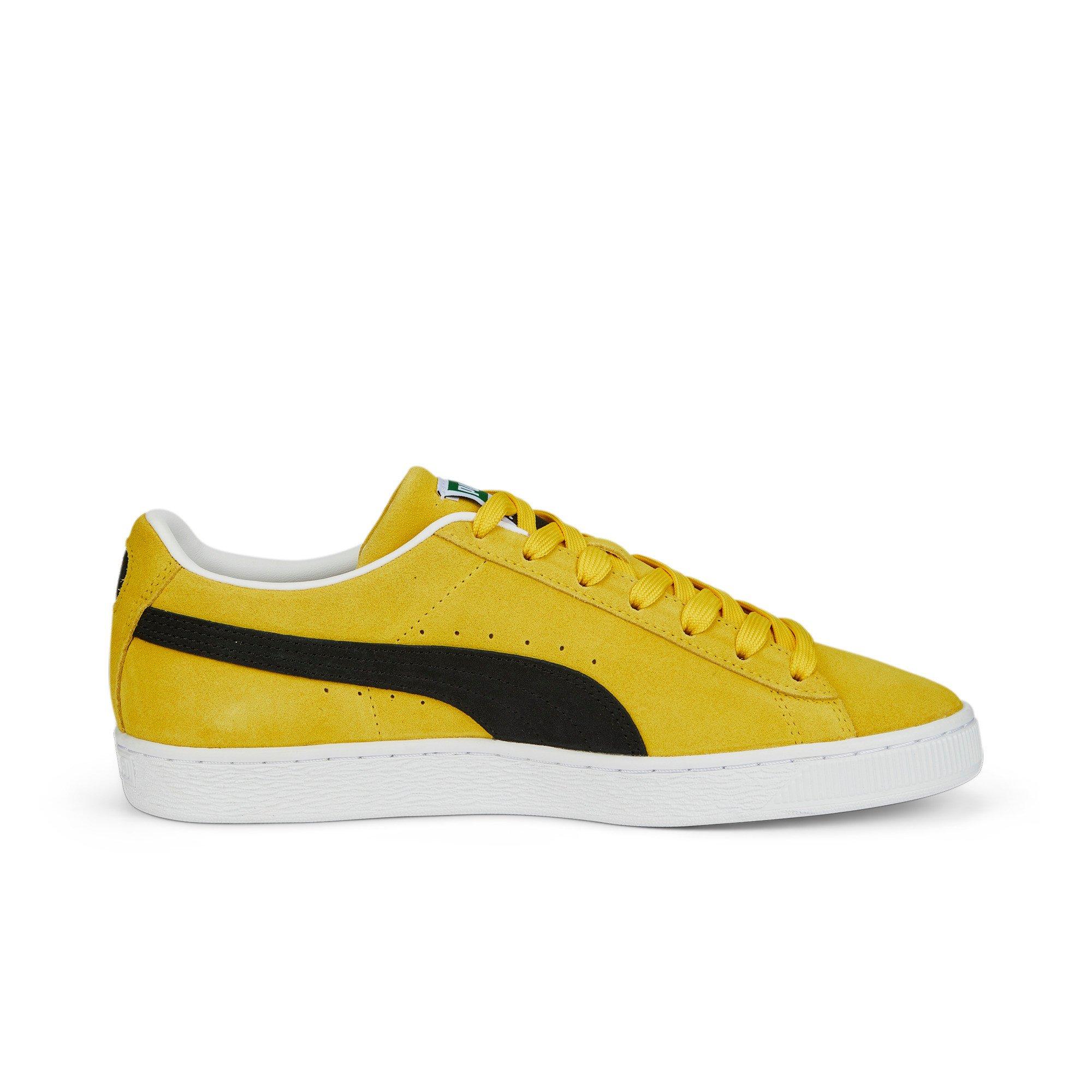 Yellow and white puma suedes top
