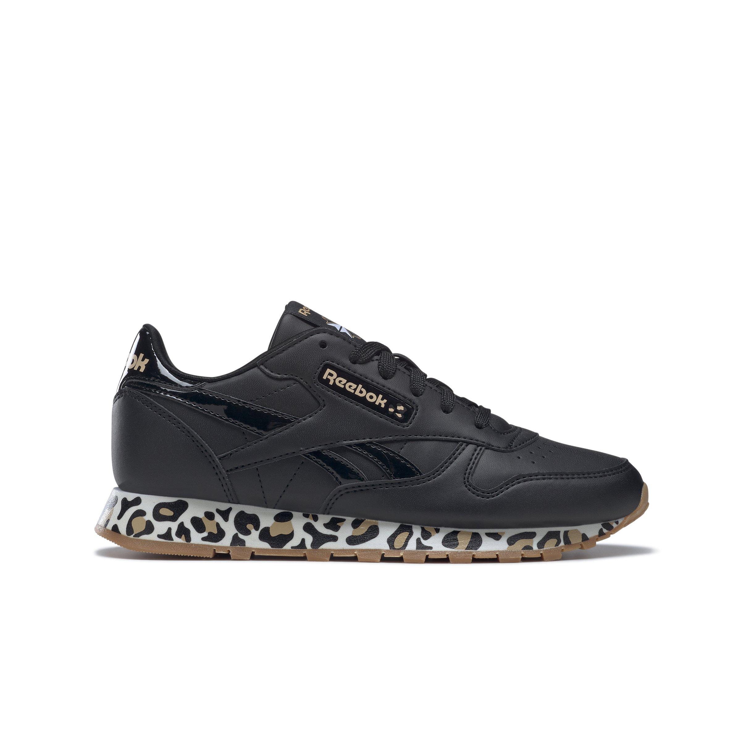 Reebok Classic Leather "Cheetah Print" Grade School Girls' Shoe ...