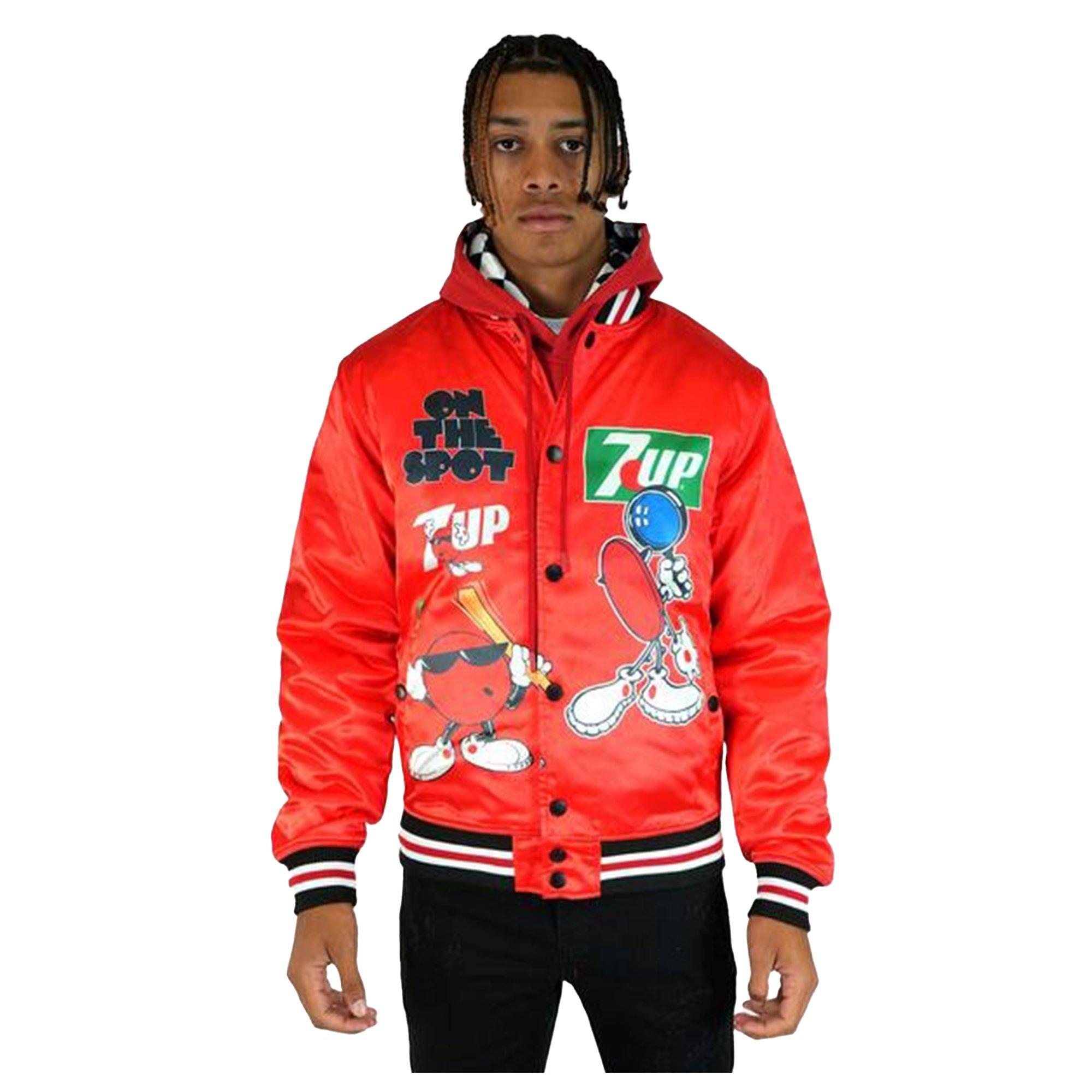 Preme Men's 7Up Bubble Satin Jacket-Red - Hibbett | City Gear