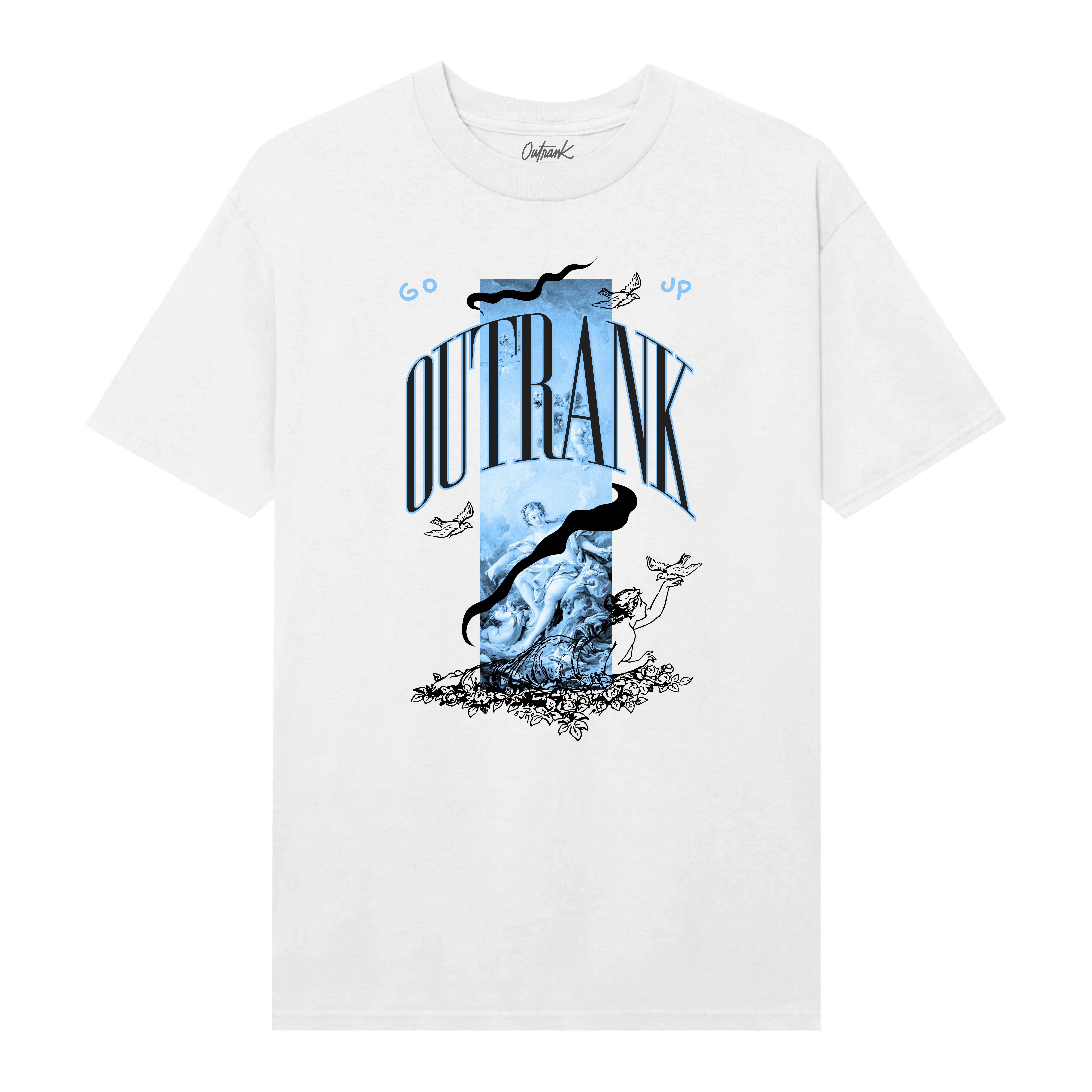 Outrank Men's Go Up AJ5 UNC Tee - White - Hibbett | City Gear