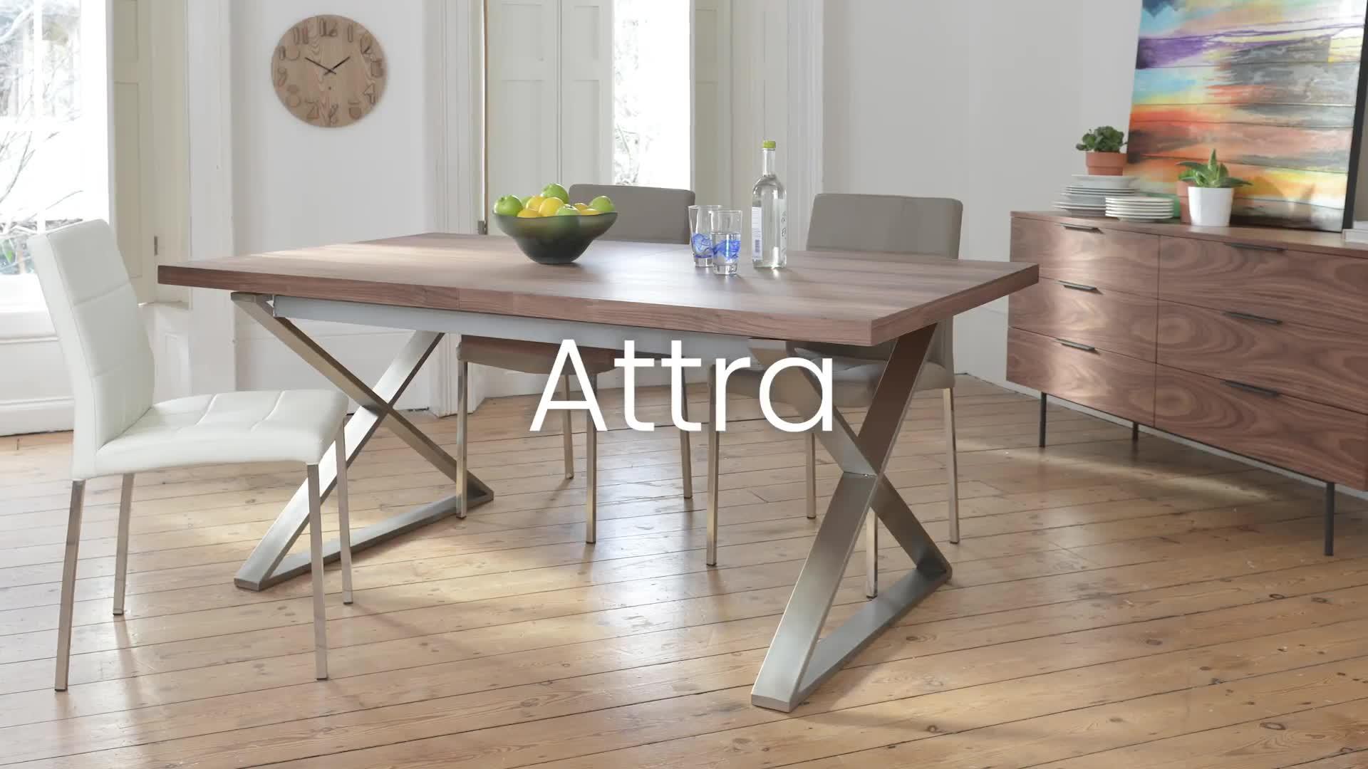 Attra 6 10 Seater Extending Dining Table Brushed Steel Leg | DFS