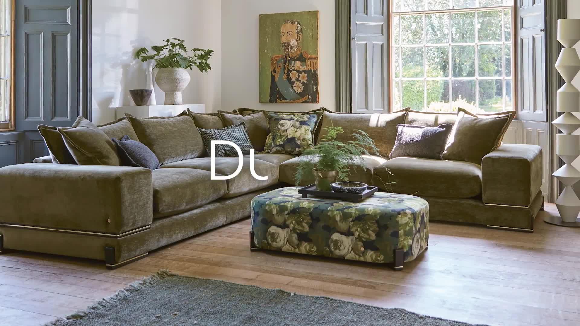 Dukes Chenille Victoria Large Storage Footstool | DFS