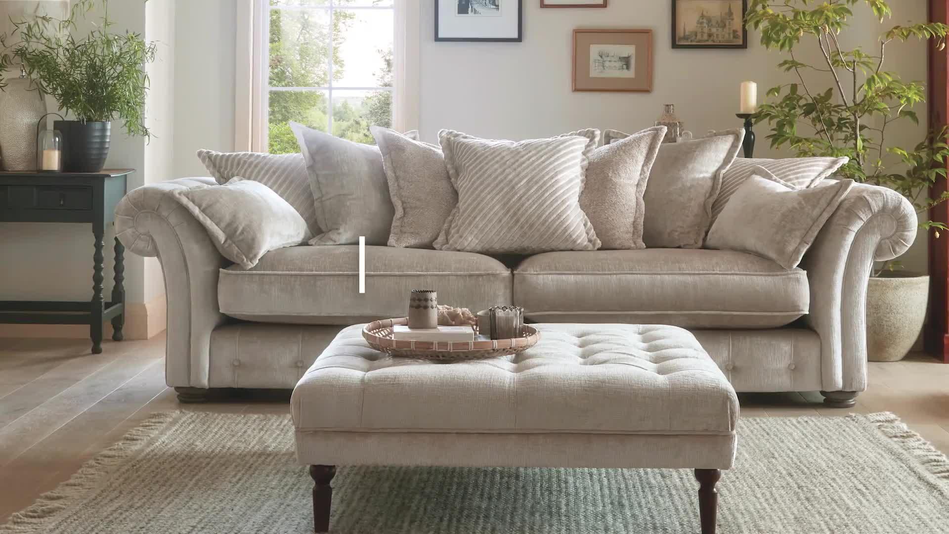 Harlech Velvet Formal Back Grande Sofa | DFS