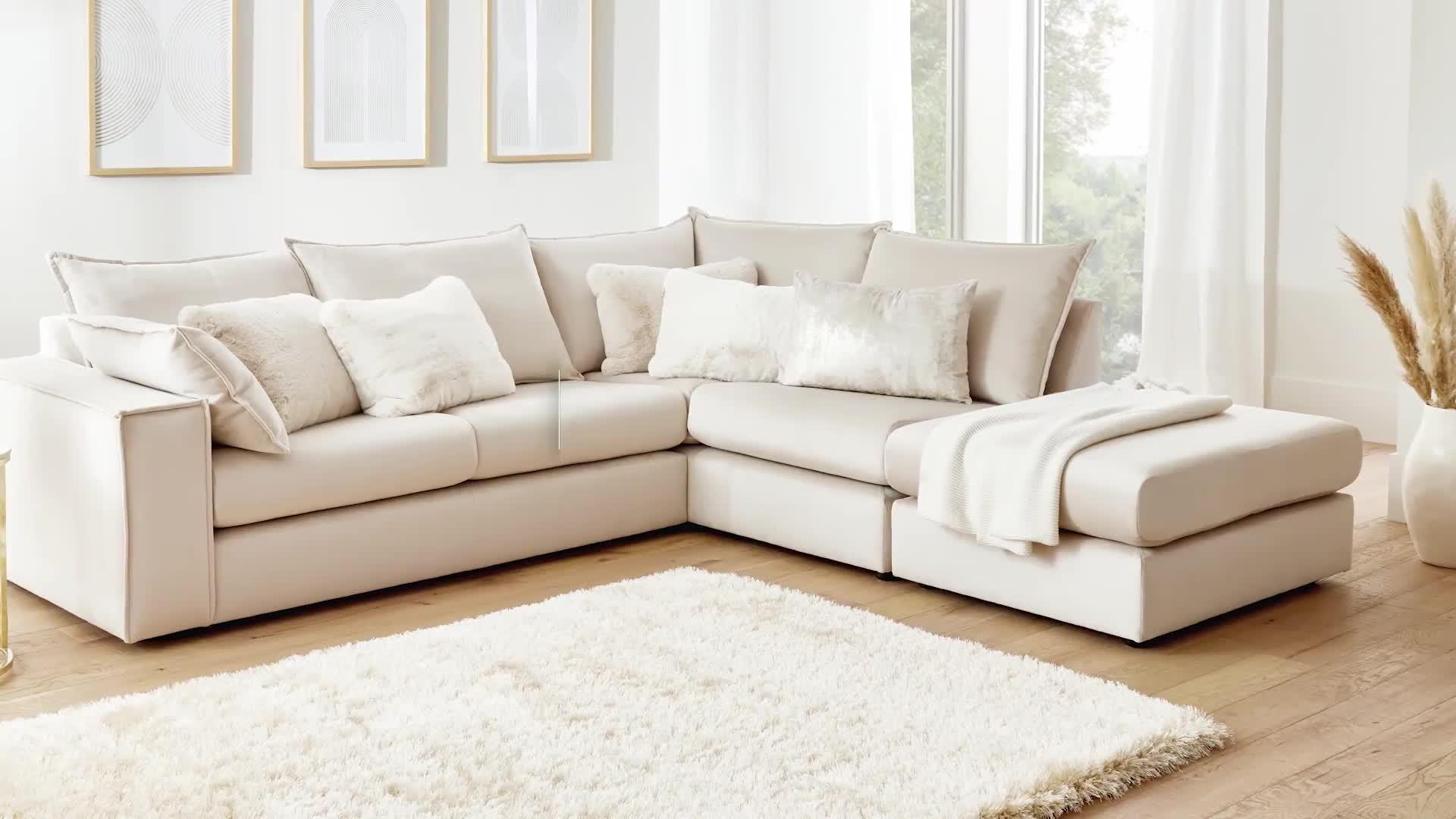 Lovise Velvet Left Hand Facing Arm 2 Piece Open End Corner | DFS