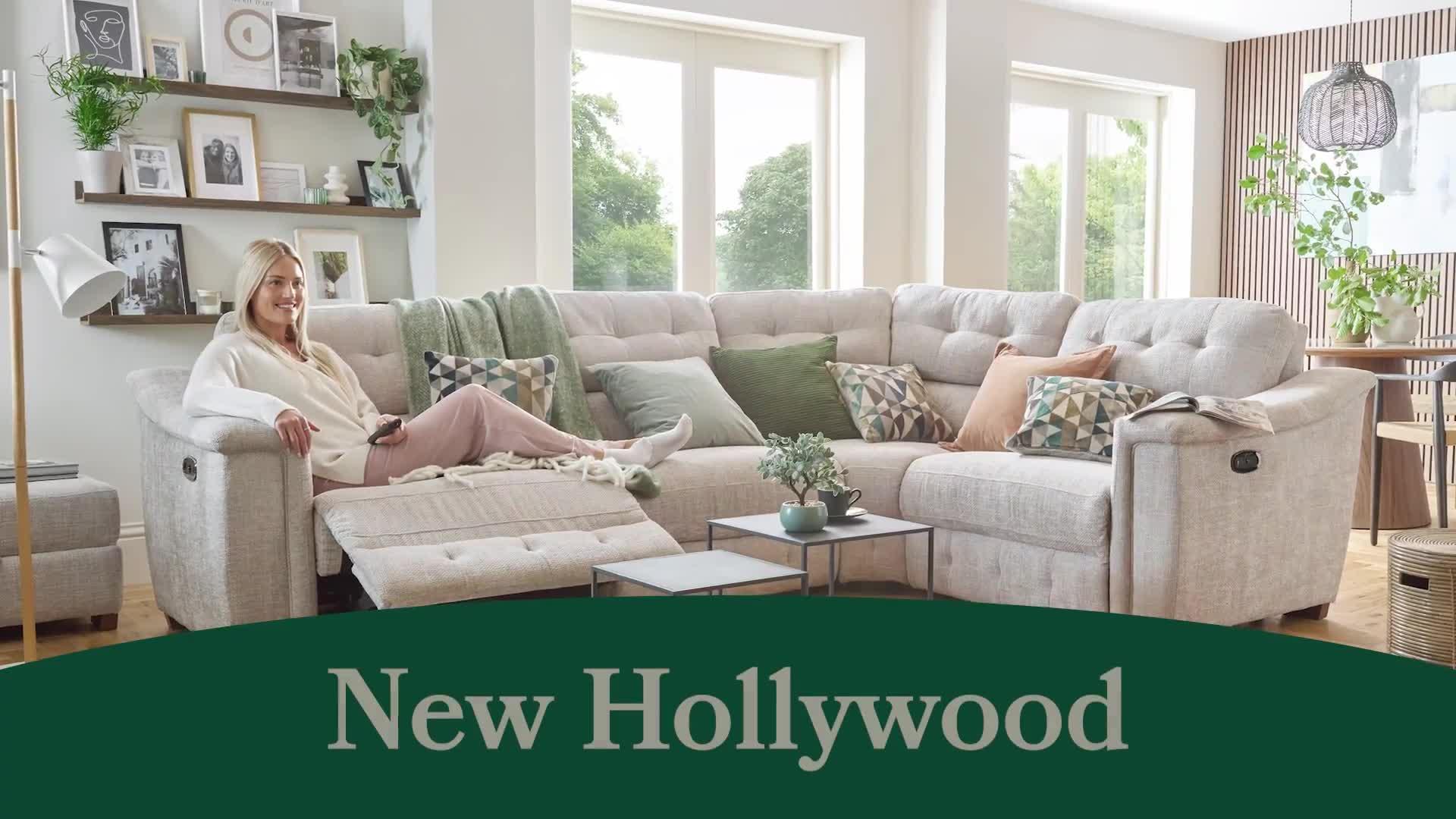 New Hollywood Right Hand Facing 2 Corner 1 Power Recliner | DFS