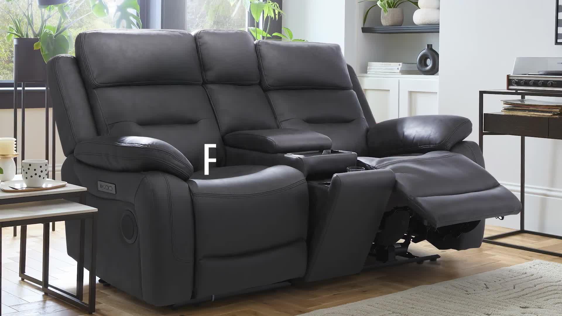 Pierson Express 3 Seater Music Power Recliner With Drop Down Table | DFS