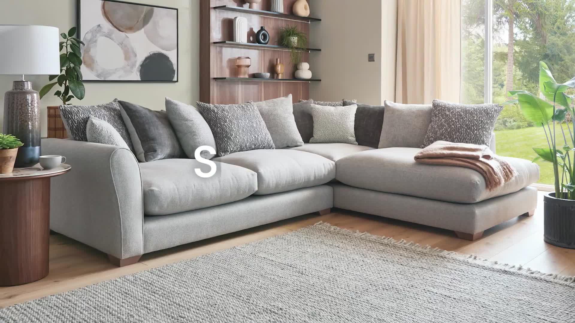 Saphina Formal Back Right Hand Facing Large Chaise Sofa | DFS