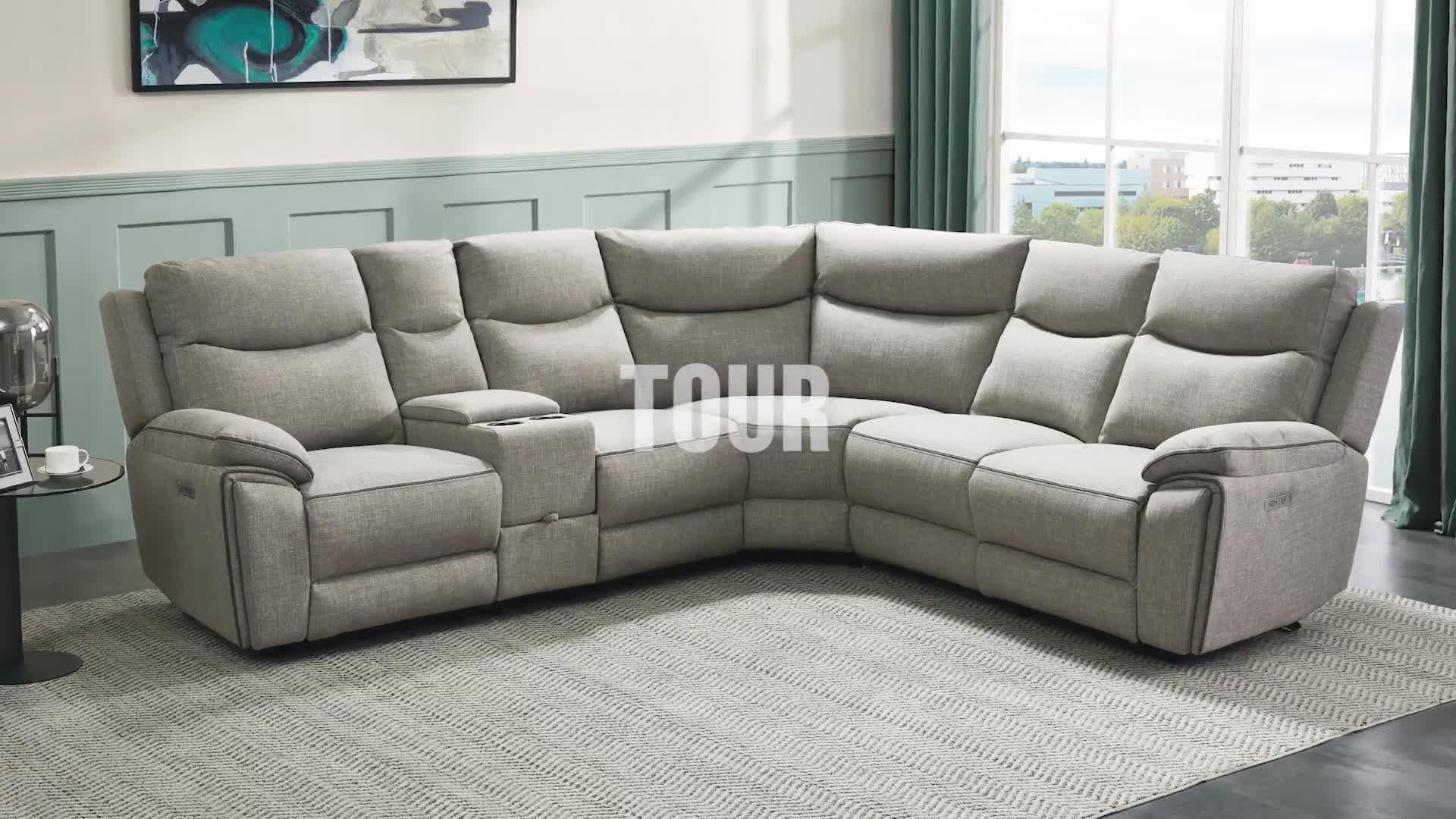 Tour Left Hand Facing 2 Corner 1 Power Recliner And Console | DFS